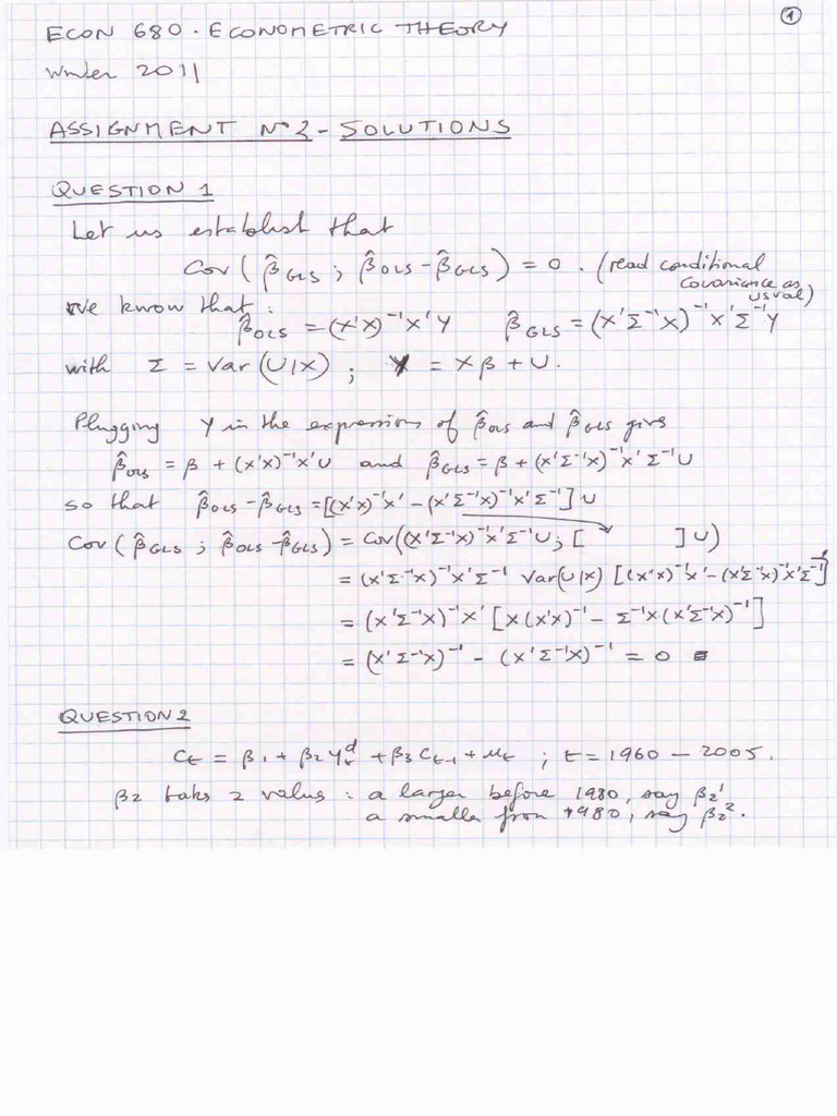 Econ 680 Assignment 2 Solution | PDF