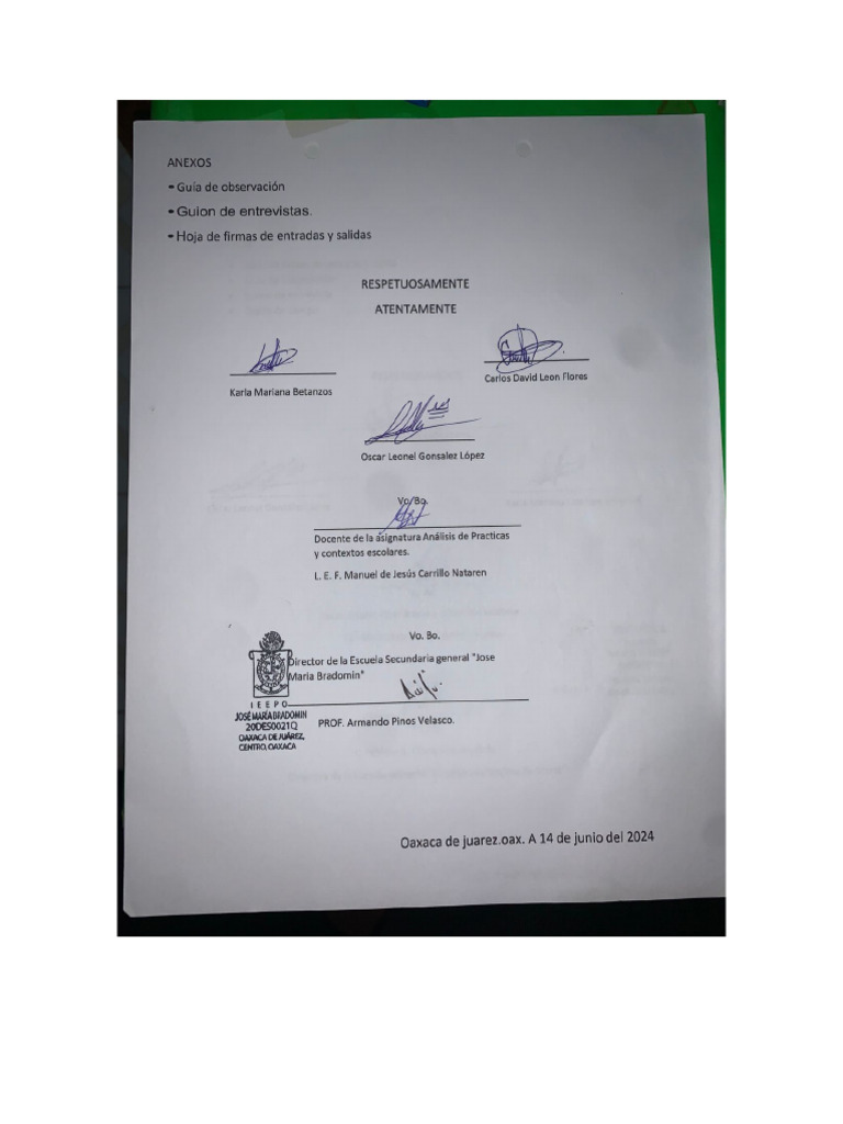 Hojas de Firmas | PDF