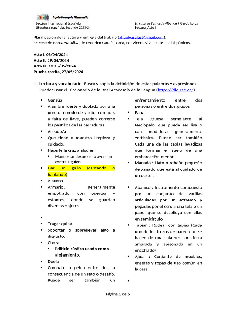 9 - La Casa de Bernarda Alba - Acto I 3 | PDF