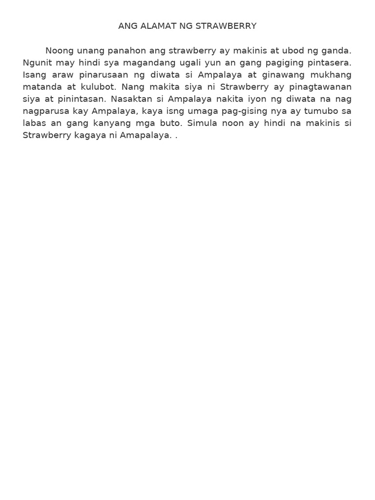 Ang Alamat NG Strawberry | PDF