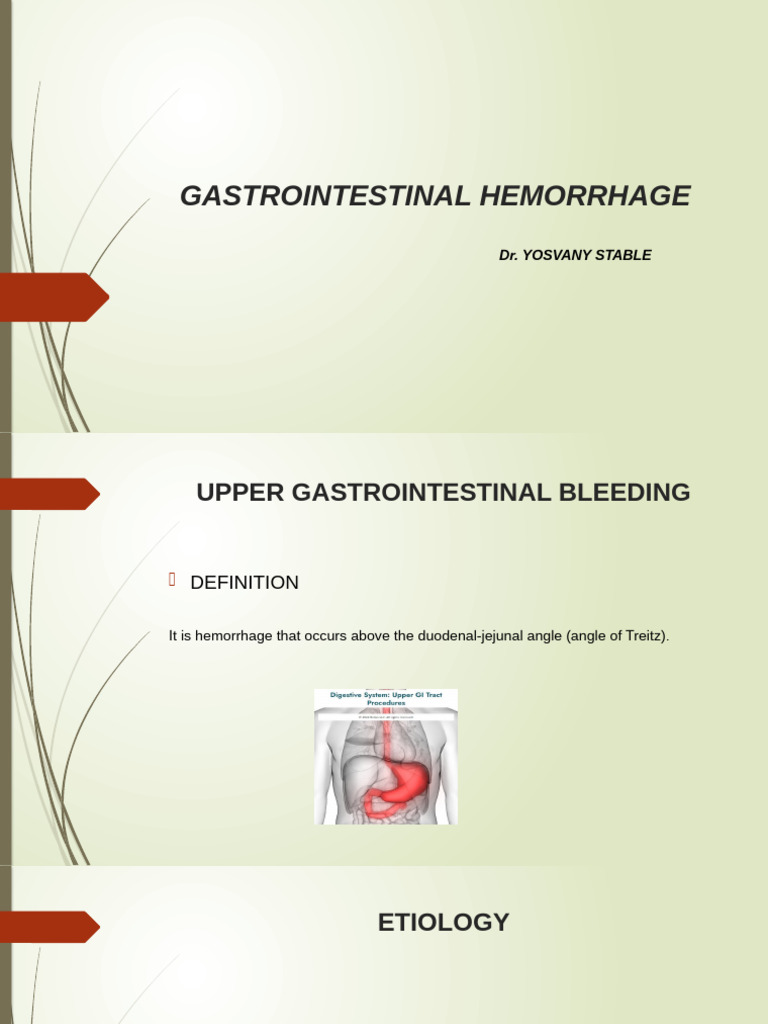 Digestive Hemorrhage | PDF | Clinical Medicine | Medical Specialties