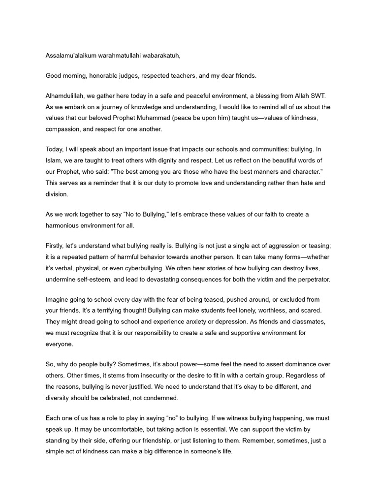 Script 1 (Say No For Bullying) | PDF | Pengembangan Diri