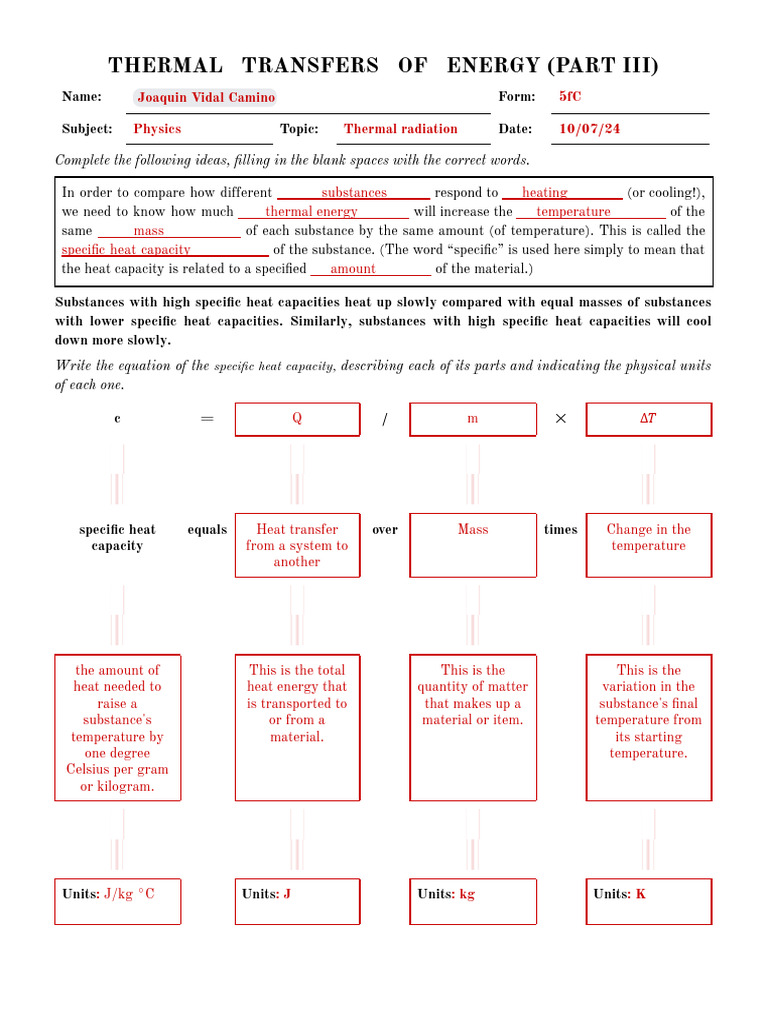 Thermal Transfers of Energy (Part III) | PDF | Heat | Heat Capacity