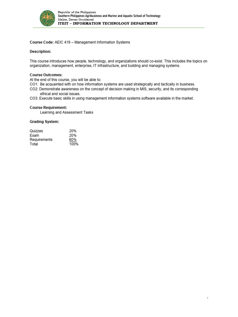 AEIC-419-Topic-1-Introduction-to-Management-Information-Systems | PDF ... AEIC-419-Topic-1-Introduction-to-Management-Information-Systems | PDF ...