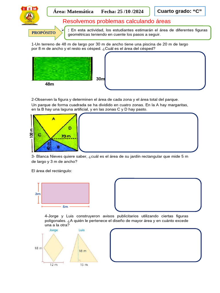 Cálculo de Áreas en Problemas Matemáticos | PDF | Arte