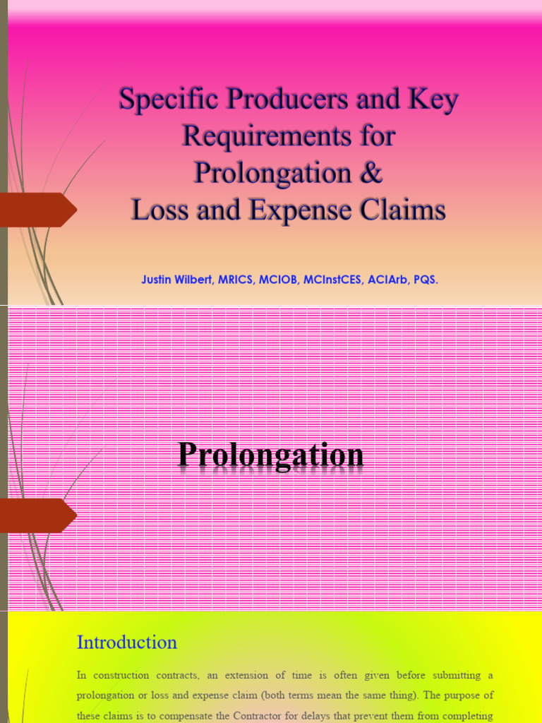 Prolongation Loss & Expense | PDF | Expense | Negotiation