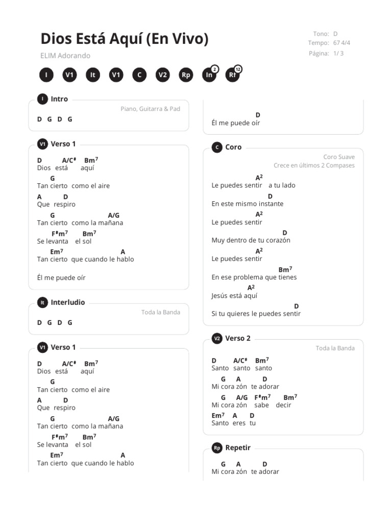 Dios Esta Aqui en Vivo ELIM Adorando Dios Esta Aqui en Vivo D | PDF
