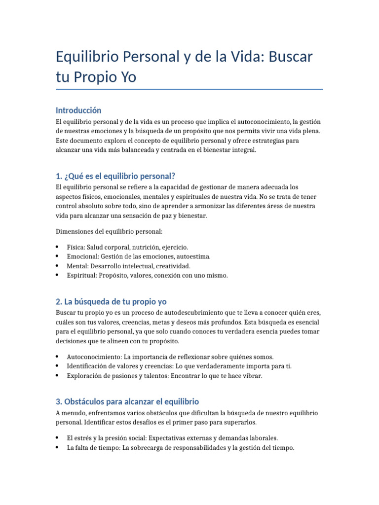 Equilibrio_Personal_y_la_Vida | PDF | Las emociones | Mente