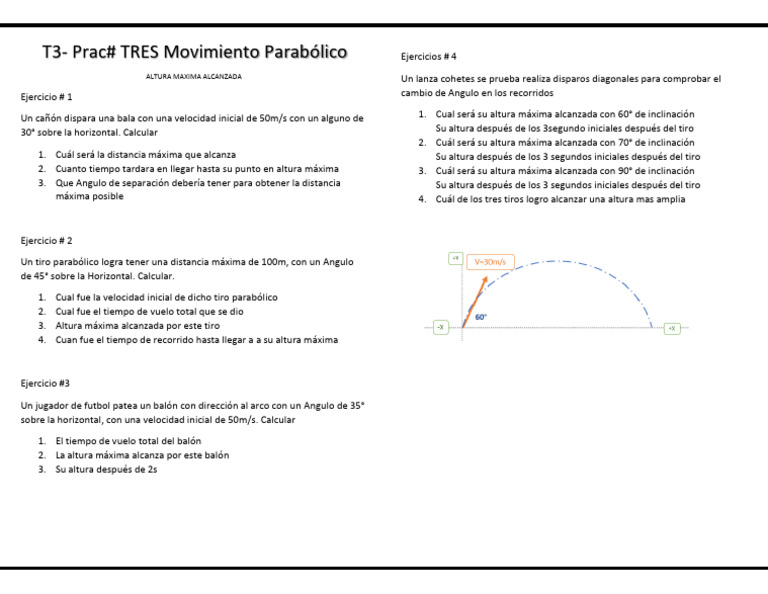 T3-Prac# 3 Movimiento Parabolico Hmax - 065022 | PDF