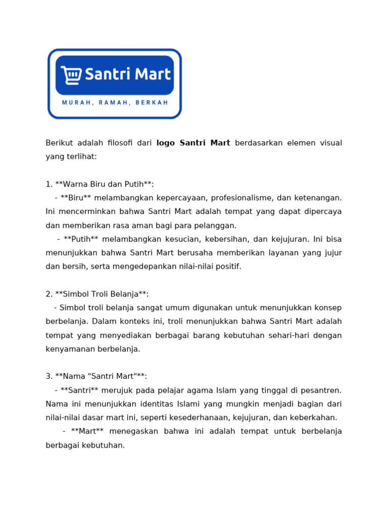 Filosofi Logo Santri Mart | PDF | Pengelolaan Keuangan & Uang | Hukum