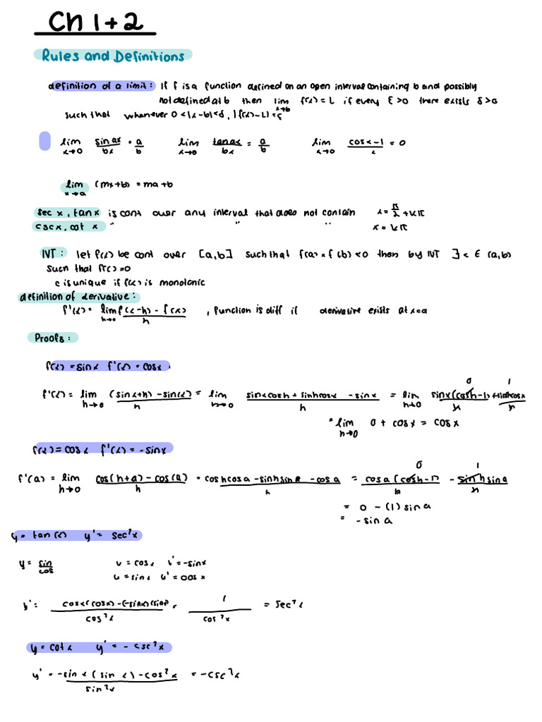 Notes Ch1-7 | PDF | Function (Mathematics) | Summation