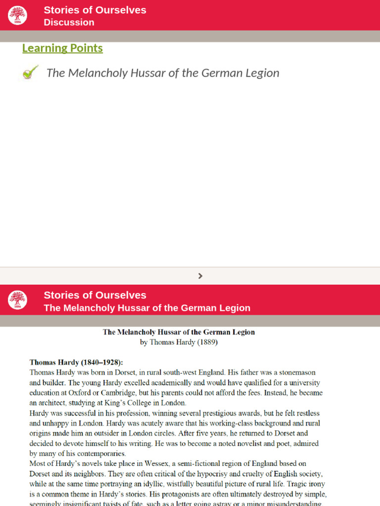 Level N - Stories of Ourselves - The Melancholy Hussar of The German ...