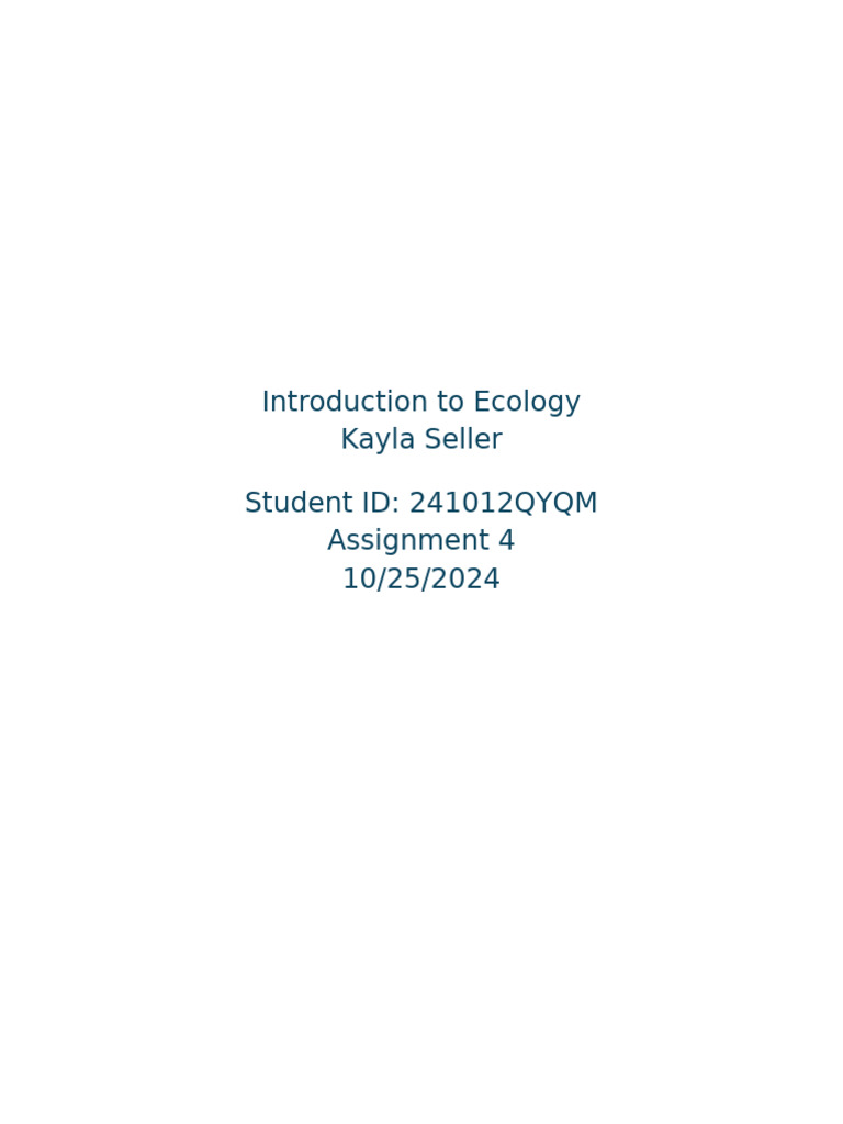 Assignment4 Intro to Ecology | PDF | Precipitation | Rain