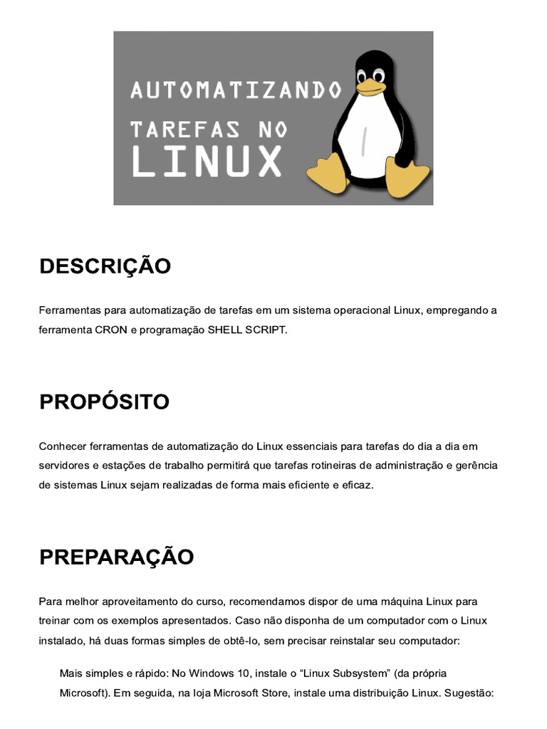 Automatizando Tarefas No Linux Tema 06 | PDF