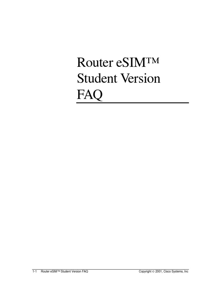 Router Esim V1 Faq Pdf Router Computing Ip Address 