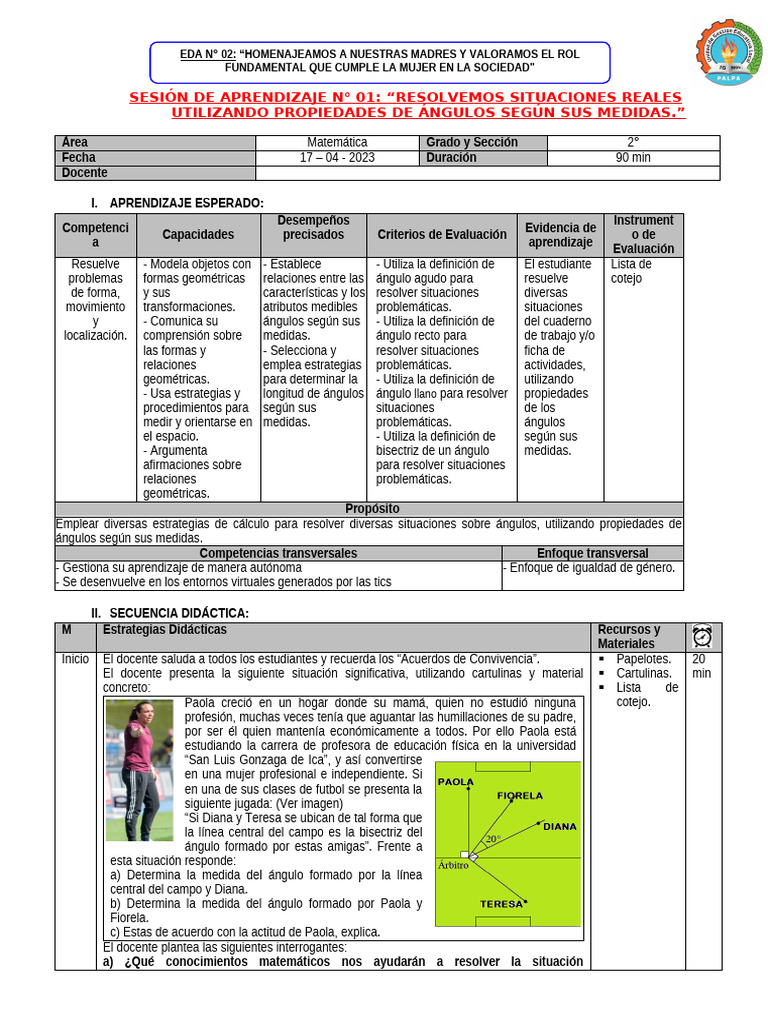 2°-SESION 1-EDA 2 | PDF | Geometría | Maestros