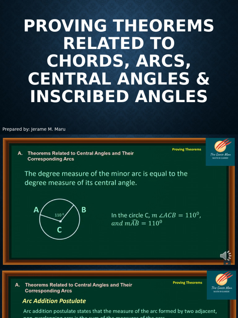 Proving Theorems Related To Chords, Arcs | PDF | Triangle Geometry ...