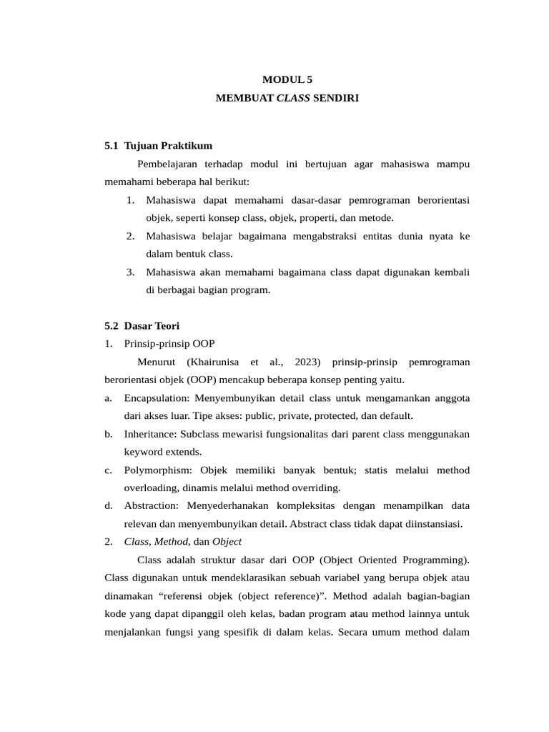 MODUL 5 Pbo | PDF | Teknologi & Rekayasa