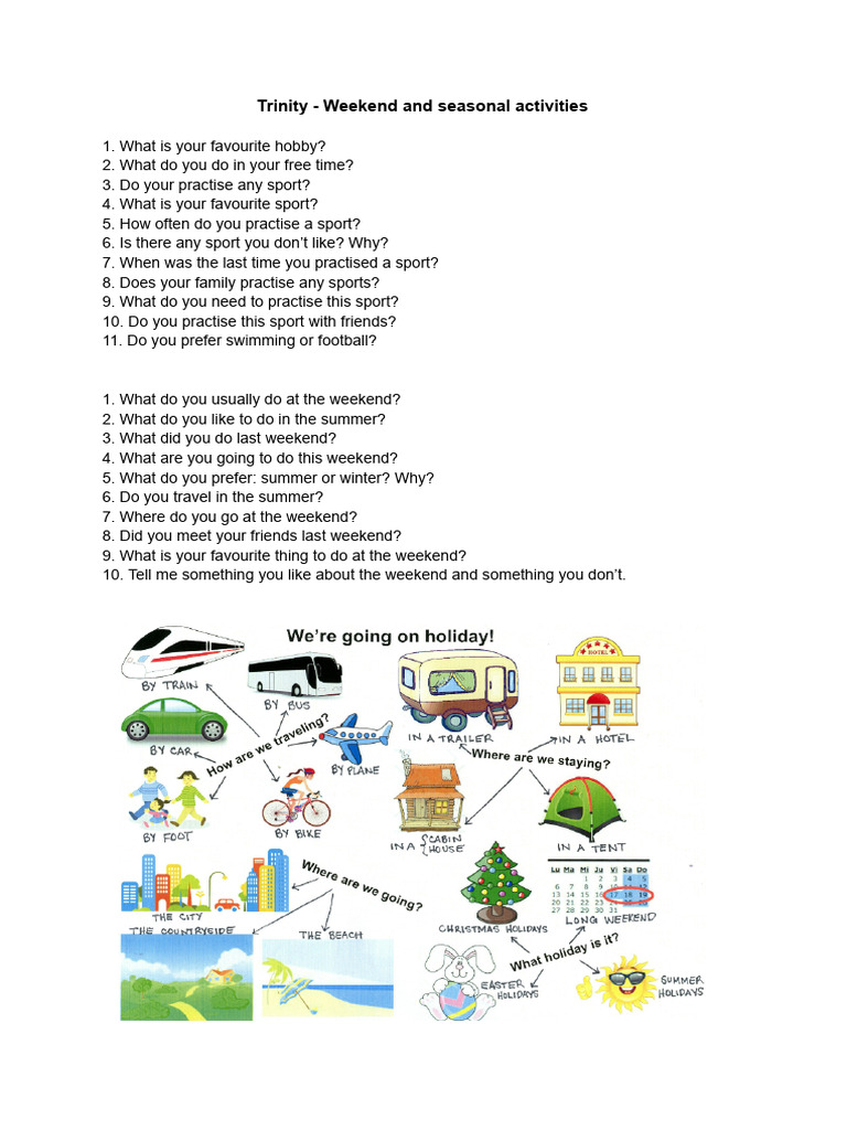 Weekend and Seasonal Activities | PDF