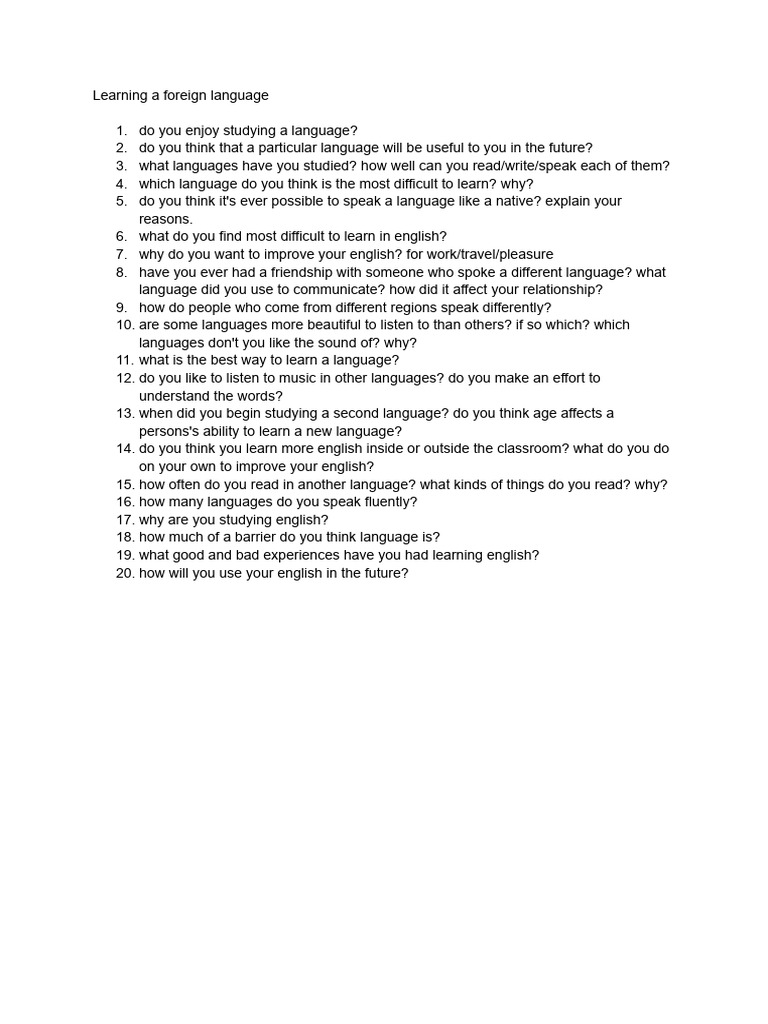 Trinity Gese 6 - Learning A Foreign Language | PDF