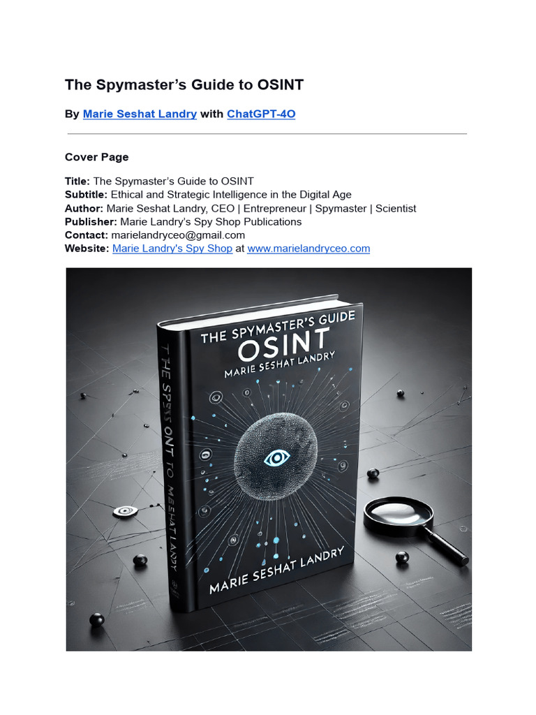 The Spymaster's Guide To OSINT | PDF | Social Media | Popular Culture & Media Studies