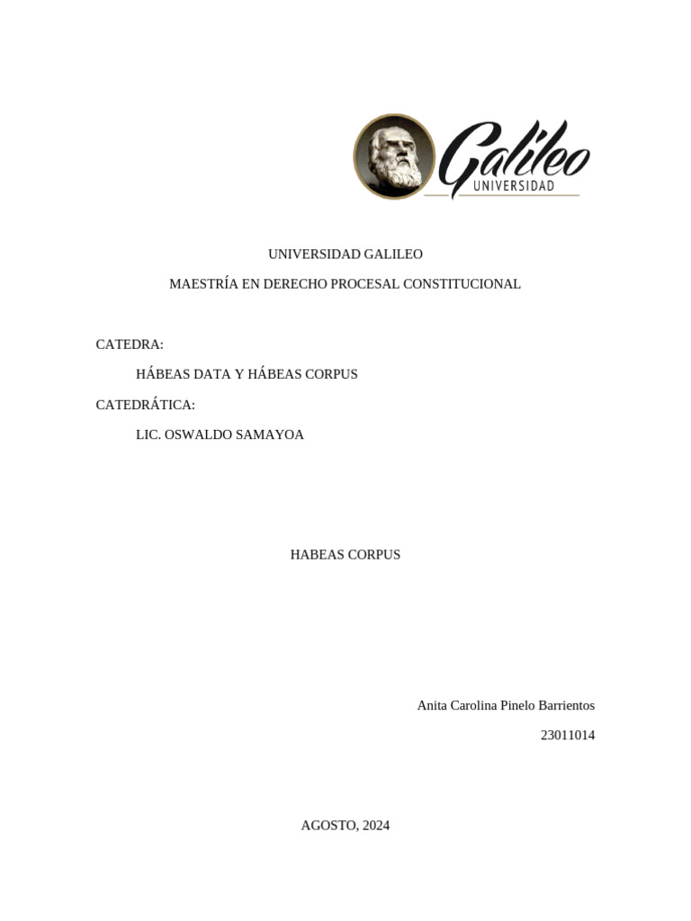 Habeas Corpus Pdf Habeas Corpus Justicia