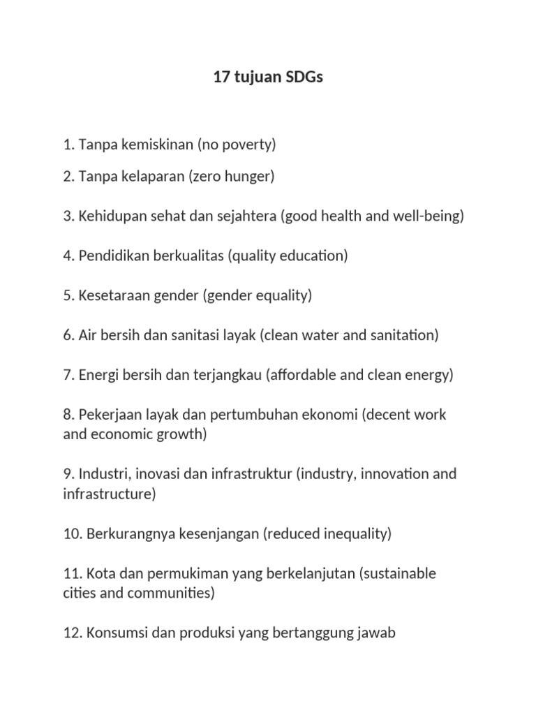 17 tujuan SDGs | PDF