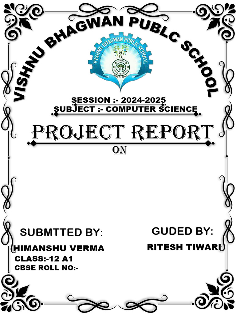 Computer Science Project Report 2024 | PDF | Computing | Software