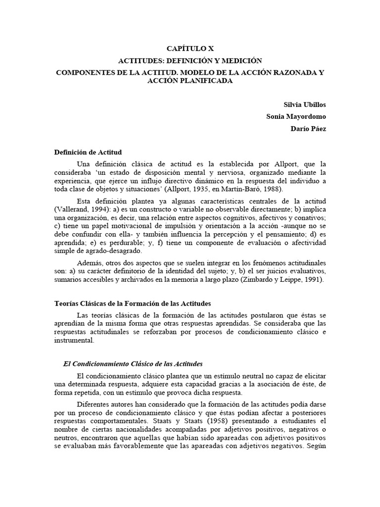 Definición y Medición de Actitudes | PDF | Actitud (psicología ...