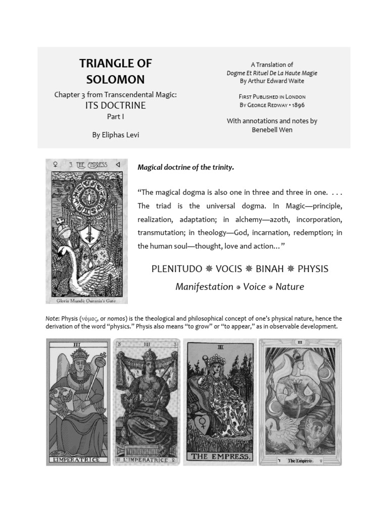 Chapter 3 Triangle of Solomon From Transcendental Magic Its Doctrine 1 ...
