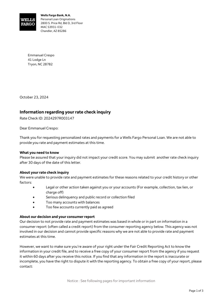 Reg B Notice - Reg B Notice | PDF | Credit Score | Credit