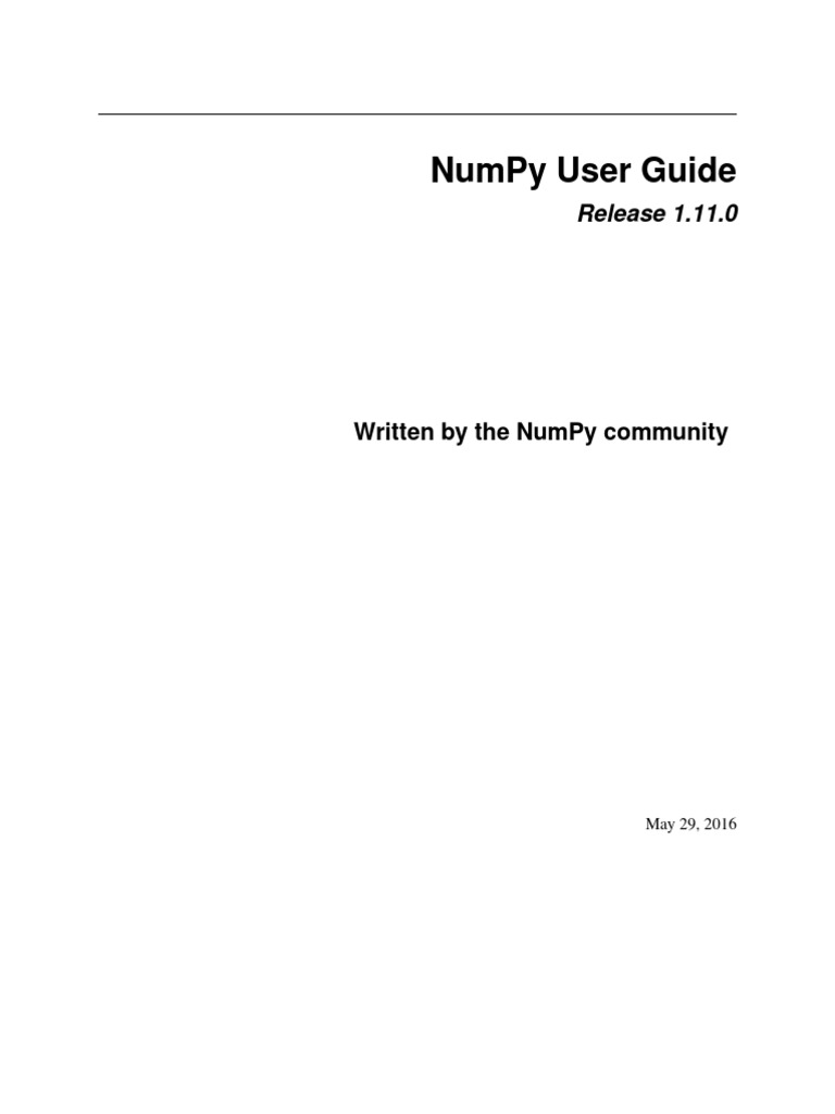 Numpy Guide 1110 Pdf Computer Programming Computing