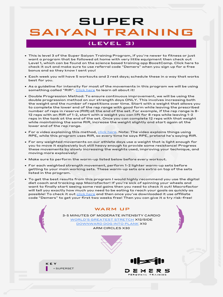 Super Saiyan Training Level 3 | PDF | Physical Exercise | Weight Training