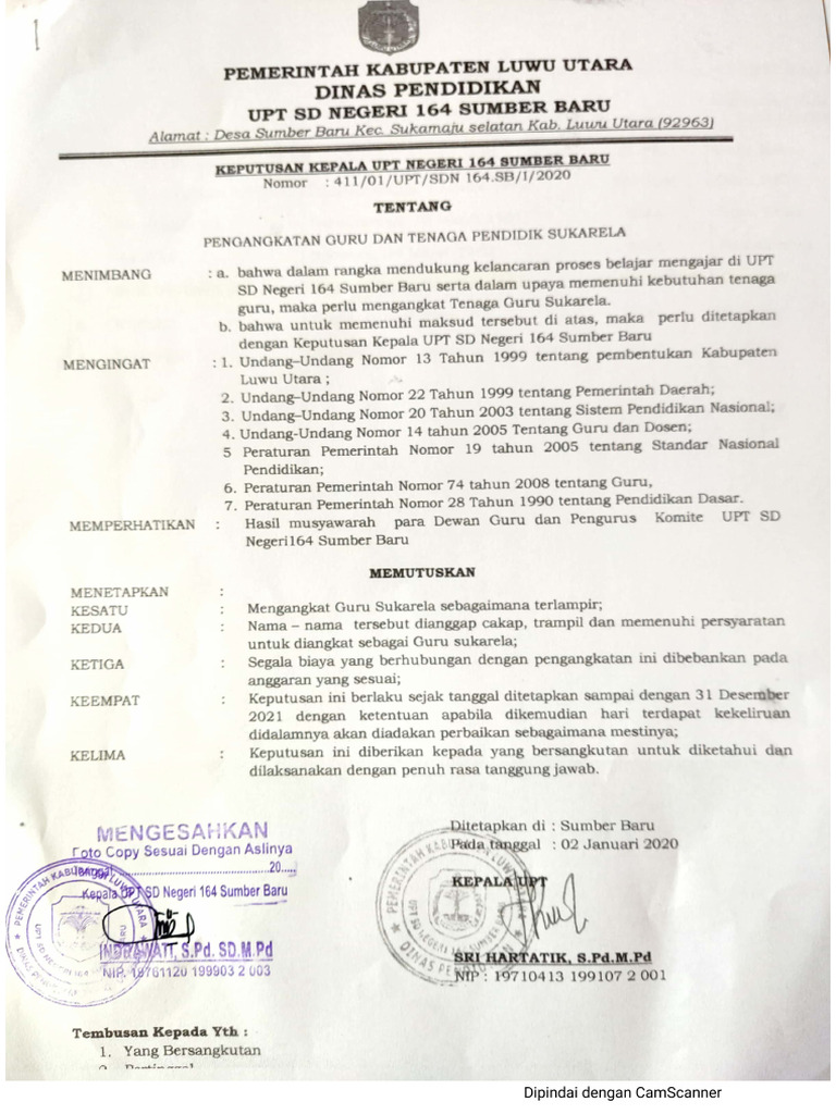 SK 2020 Legalisir | PDF