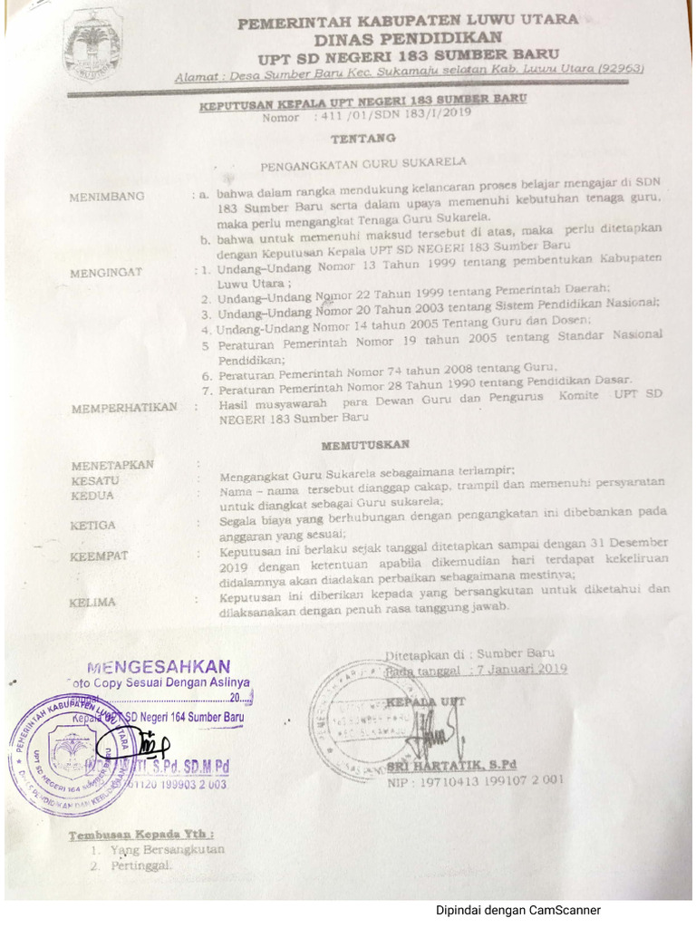 SK 2019 Legalisir | PDF