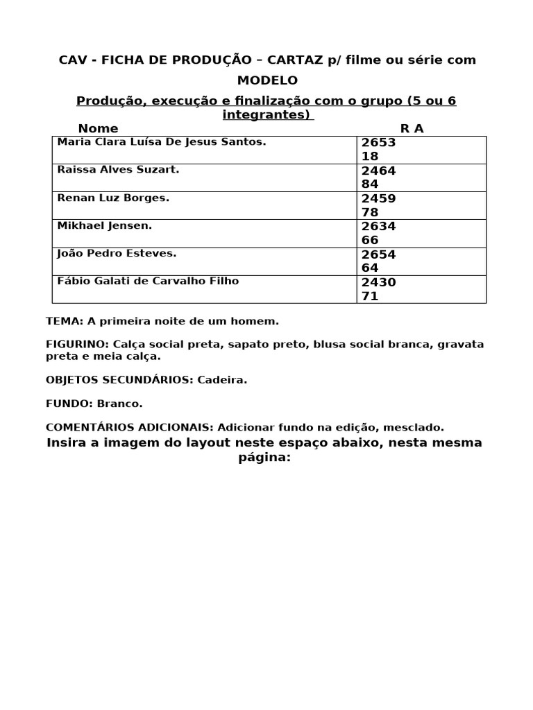 FICHA-2024-2 - CAV - G - Modelo CARTAZ | PDF