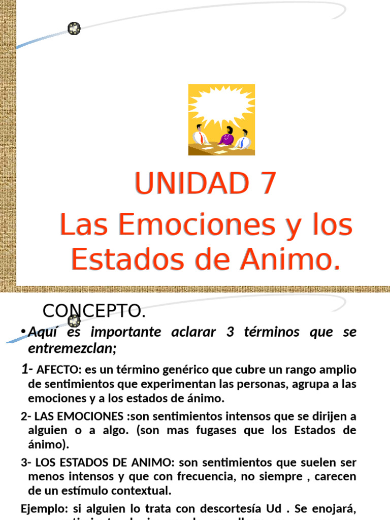 UNIDAD 7 - Emociones y Estados de Animo. | PDF | Las emociones | Salud ...