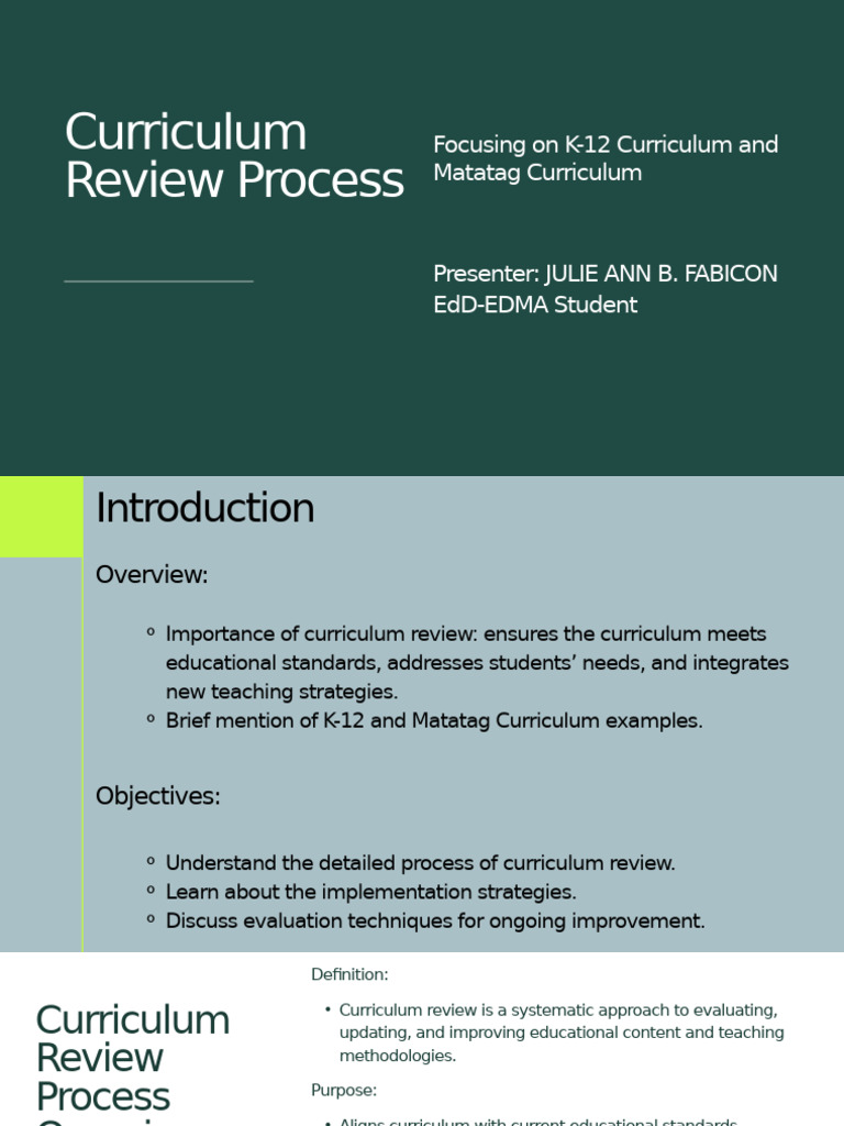 K-12 and Matatag Curriculum Review Guide | PDF | Curriculum ...