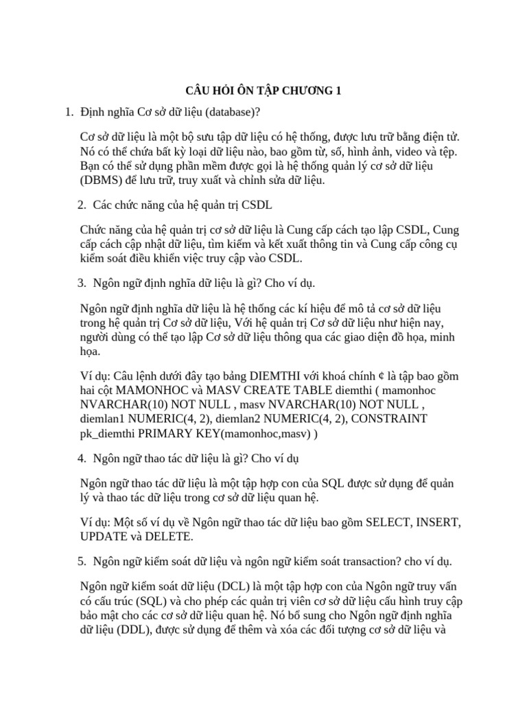 Chương 1 Hệ Qtcsdl | PDF