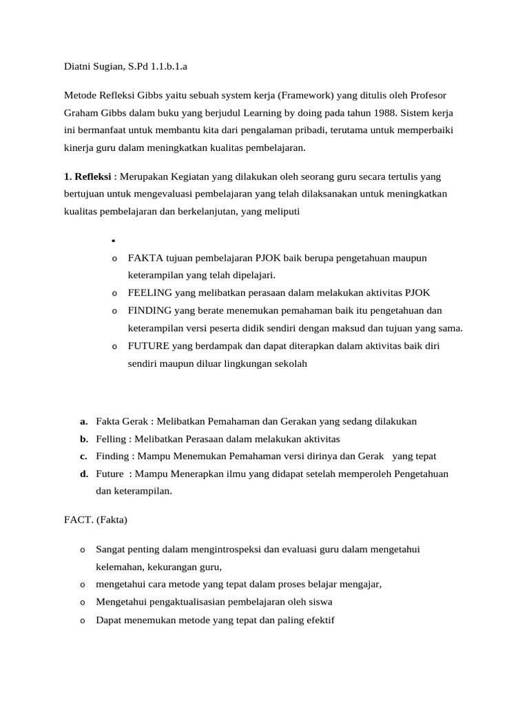 Diatni Sugian 1.1.d.2.a Framework Gibs Model 4 F | PDF