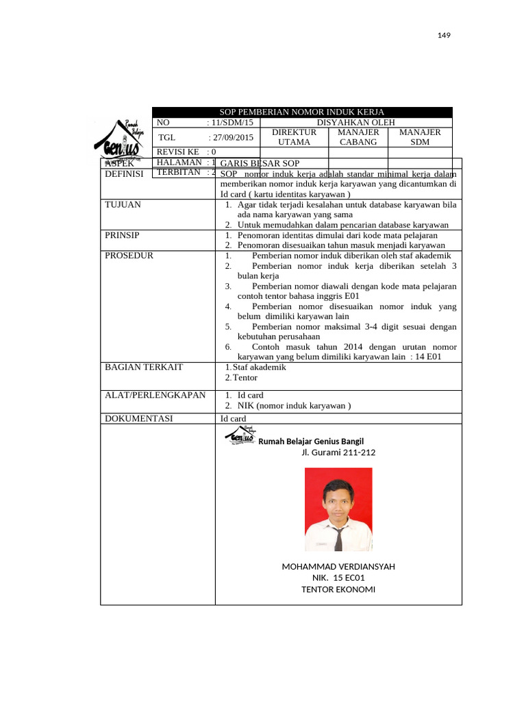 sop validasi ENIUES HAL 89 | PDF