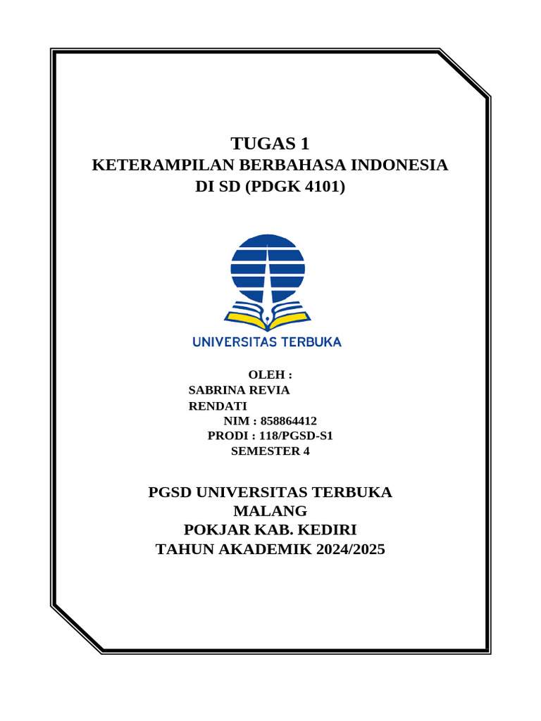 TT1 Sabrina858864412 Keterampilanbidisd | PDF