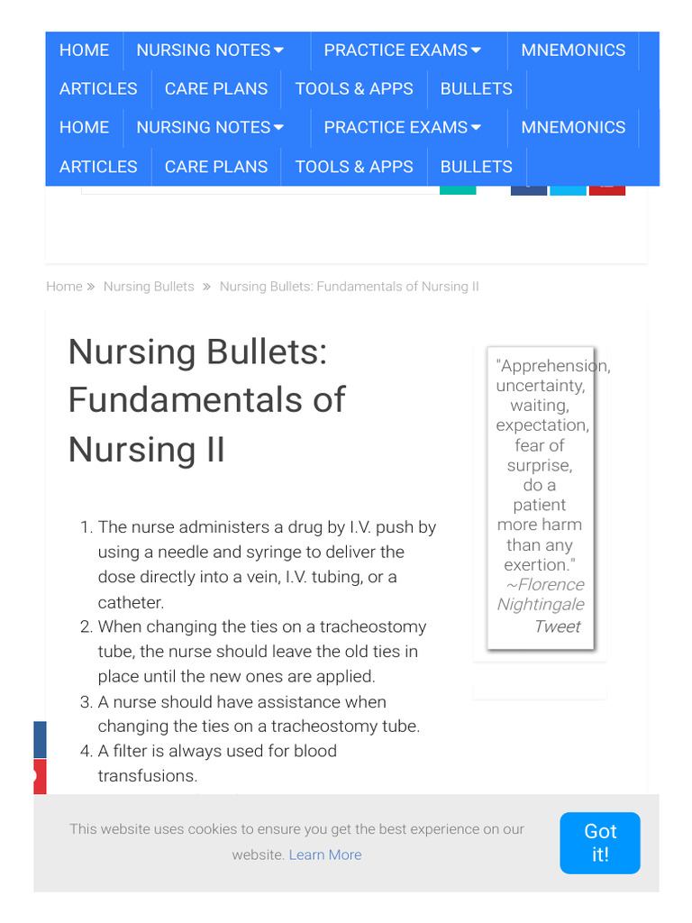 Nursing Bullets Fundamentals of Nursing II | PDF | Intravenous Therapy ...