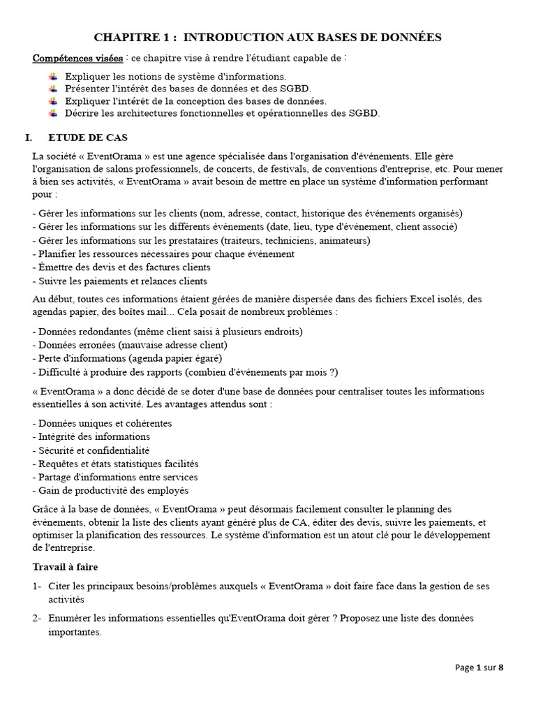 CHAPITRE 1 - Introduction - 122701 | PDF | Bases de données | Serveur (Informatique)