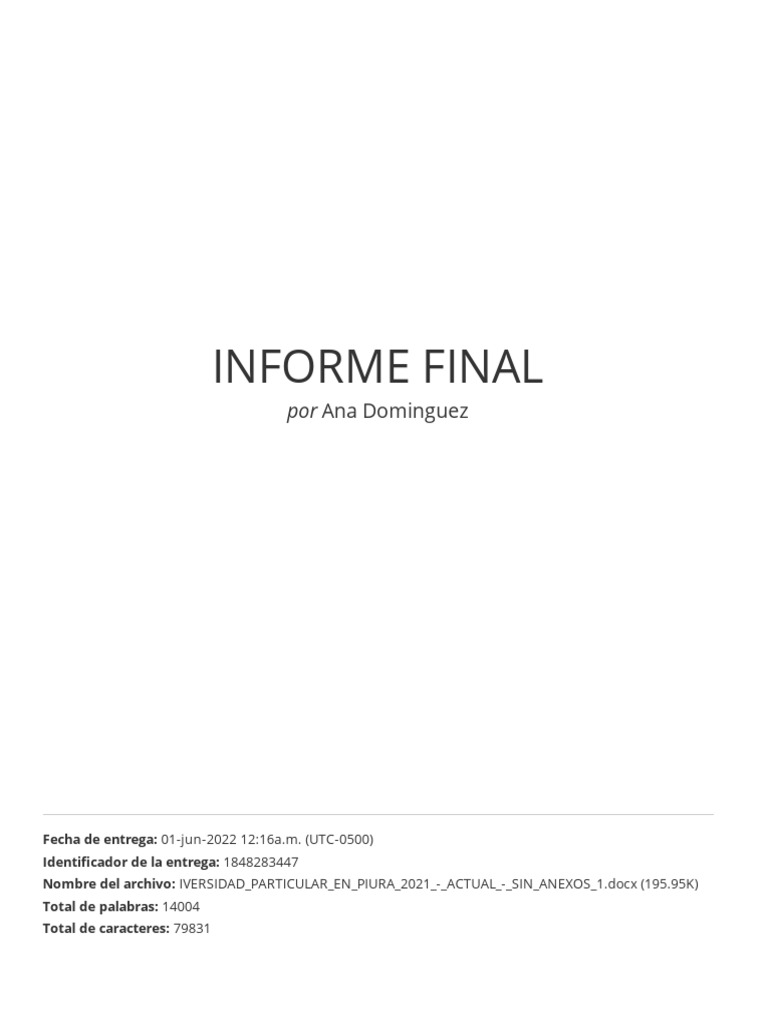 Informe Final | PDF