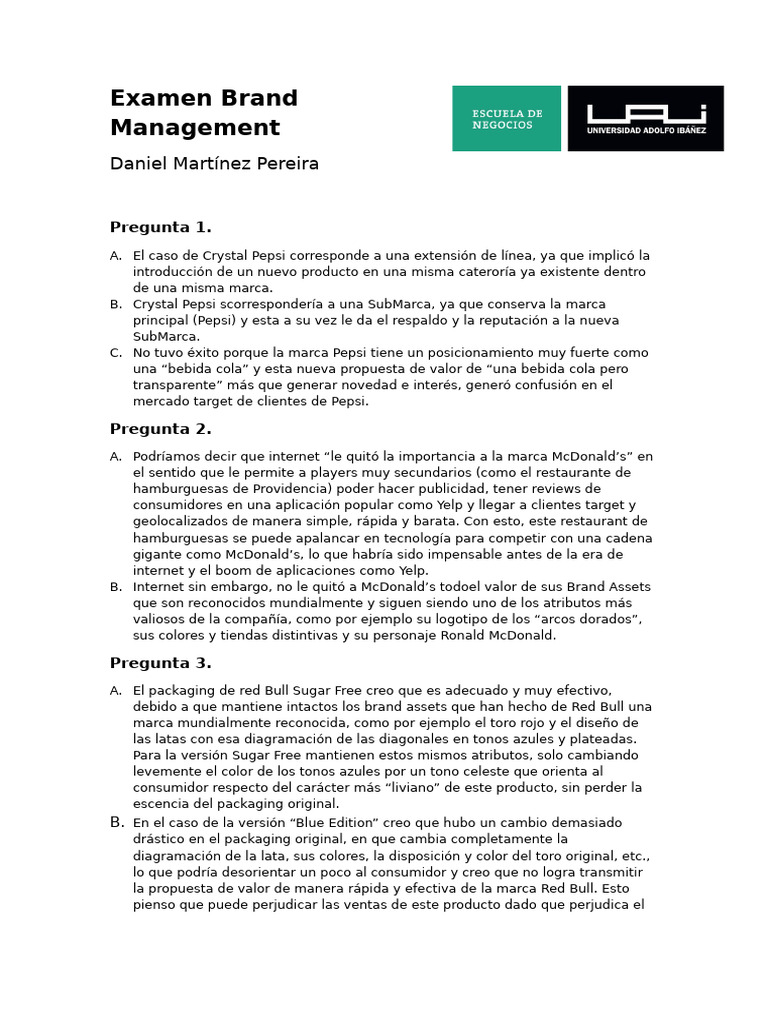 Prueba Brand Management, DMP | PDF | Marca | Mc Donald's