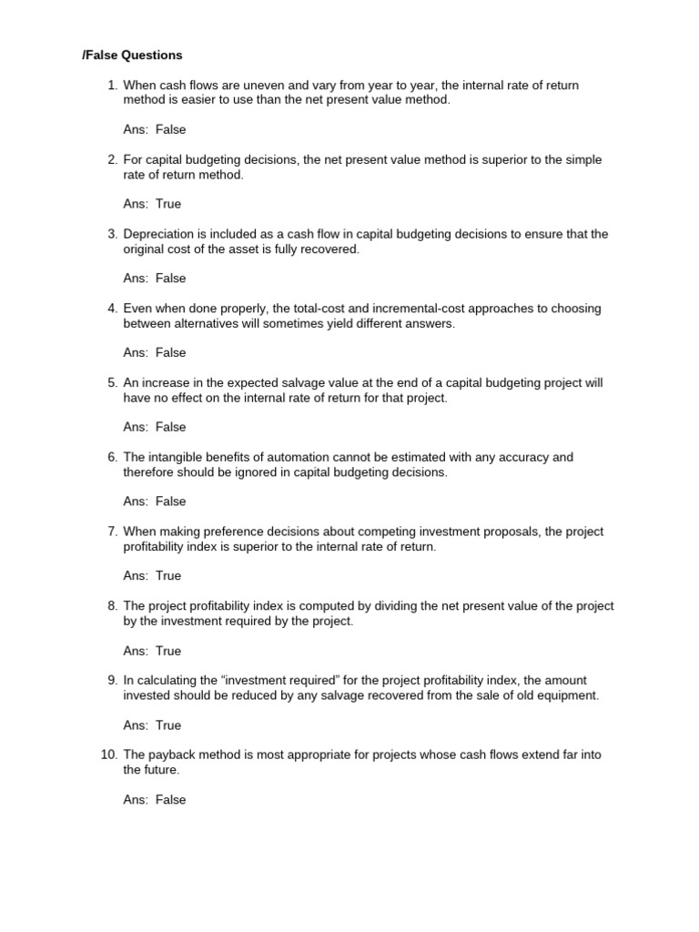 CAPITAL-BUDGETING-EXERCISES-PART-1 | PDF | Net Present Value | Capital Budgeting