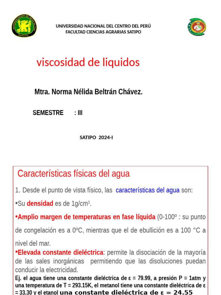 Viscosidad de Liquidos: Mtra. Norma Nélida Beltrán Chávez | PDF | Agua ...