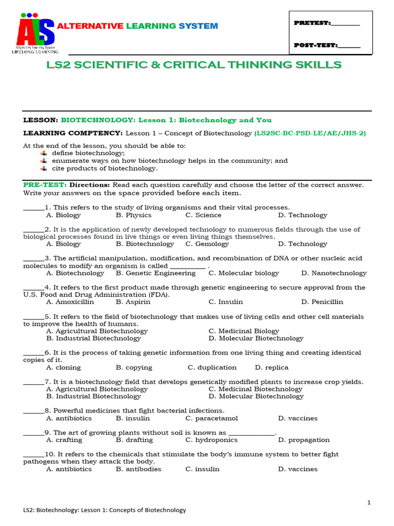 Introduction to Biotechnology Concepts | PDF | Biotechnology | Genetic ...