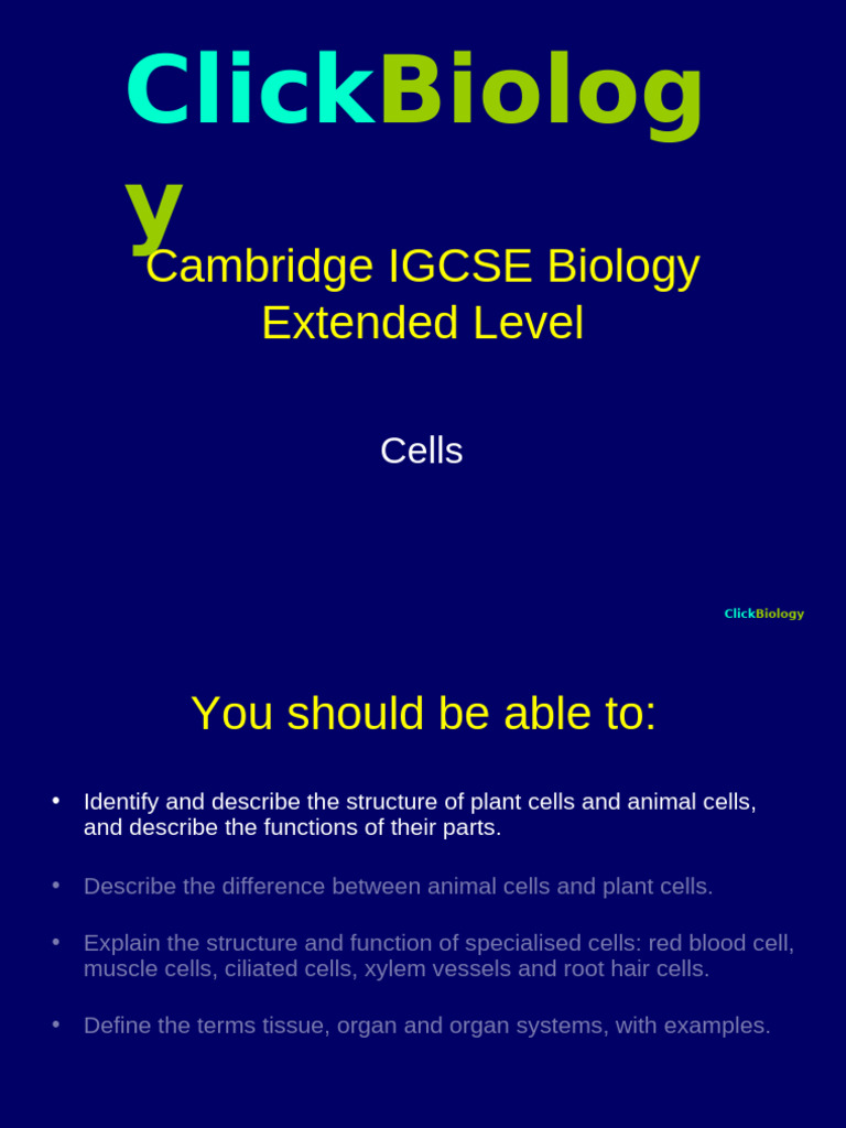 Unit 1 Cells | PDF | Cell (Biology) | Tissue (Biology)